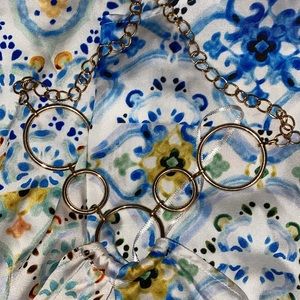 Zara | Tops | Zara Patchwork Chain Neck Halter Top | Poshmark